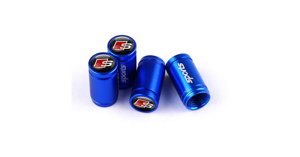 BLUE SPORT TIRE VALVE STEM CAPS FOR S AUDI